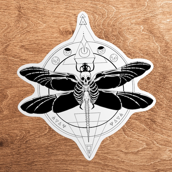 Dragonfly Sugar Skull Tattoo