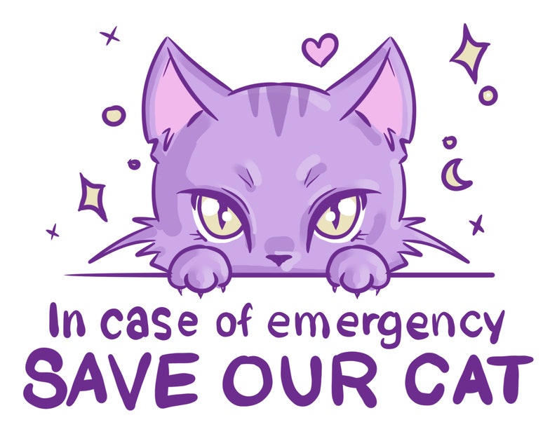 Emergency Cat Rescue Sticker - Sticker for Pets - Etsy