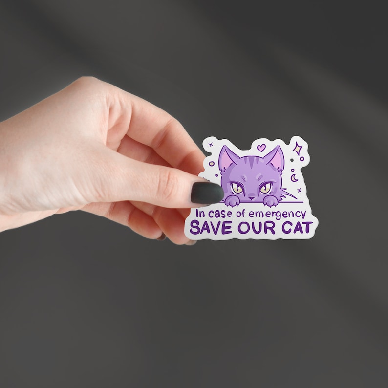 Emergency Cat Rescue Sticker - Sticker for Pets - Etsy