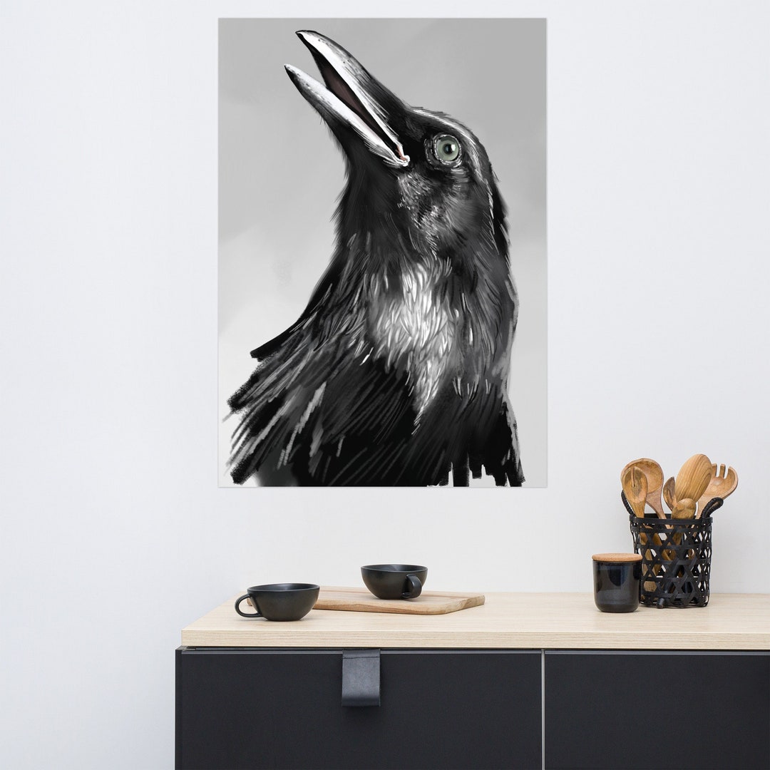 Crow - Decorative Poster - Fine Art Prints, Illustration, Wall Decor ...