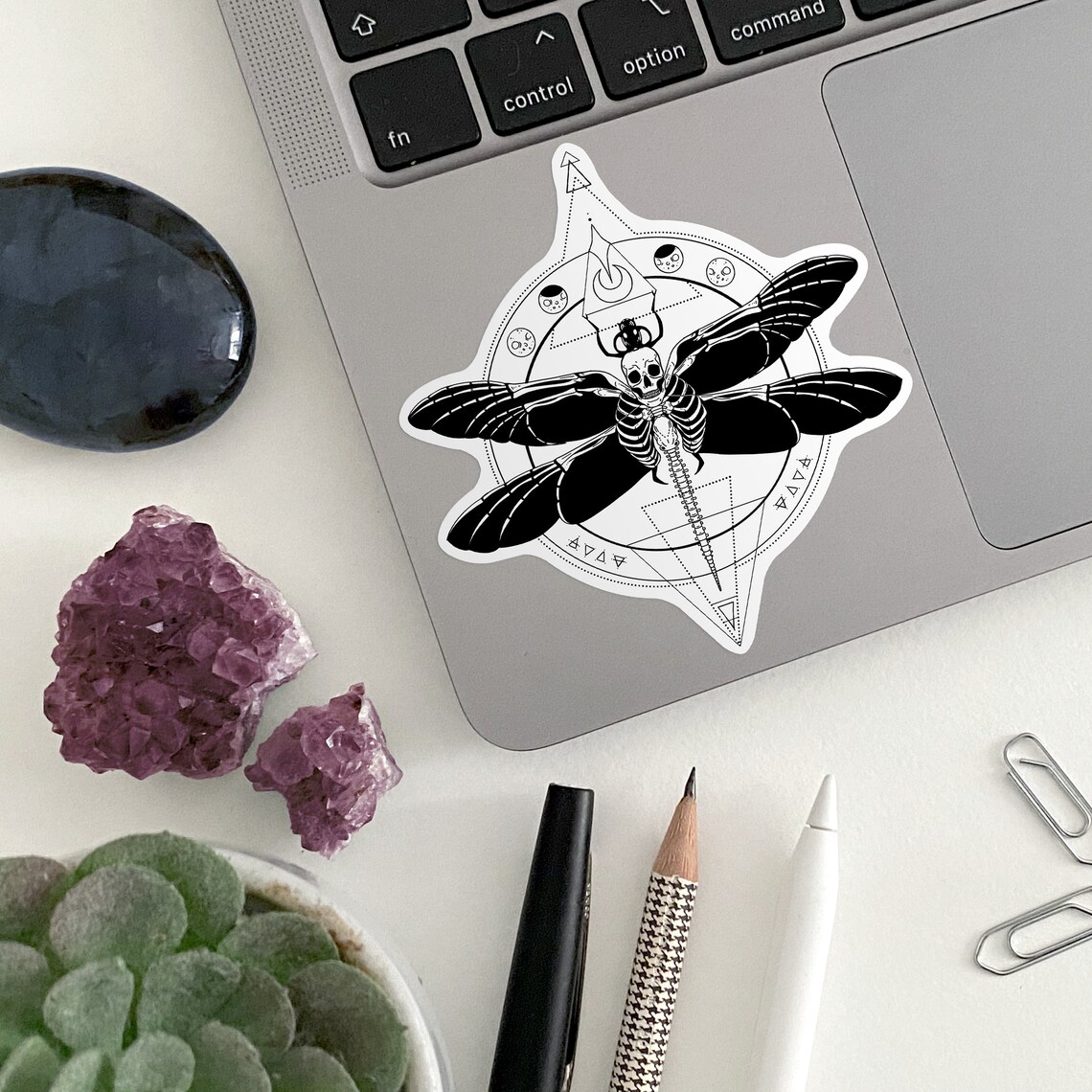Dragonfly Skeleton Sticker | Gothic Insect Tattoo Decal | Esoteric ...