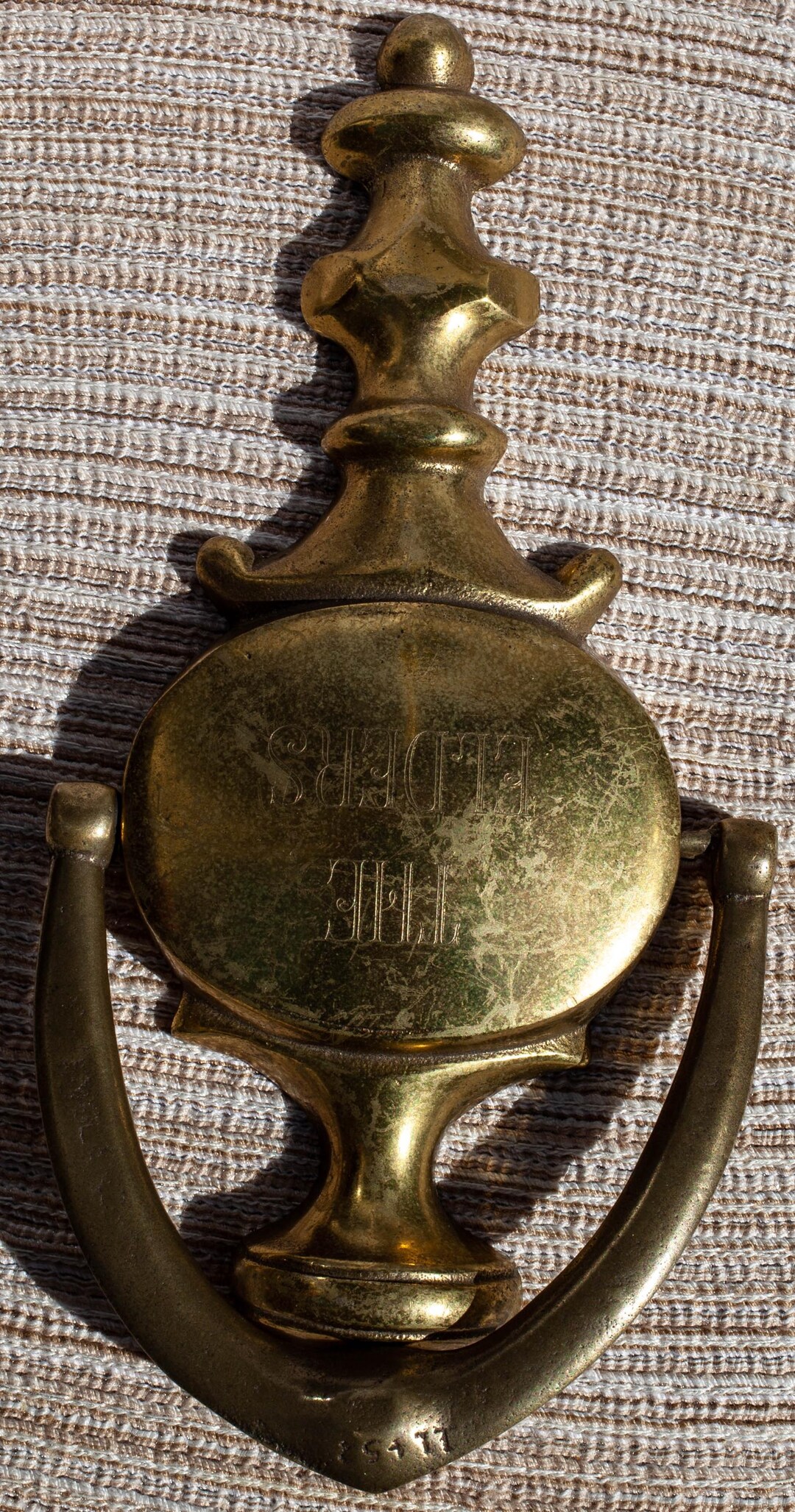 Vintage Solid Brass Door Knocker With Engraving 'the Alders' Classic Antique Decor, Unique Door ...