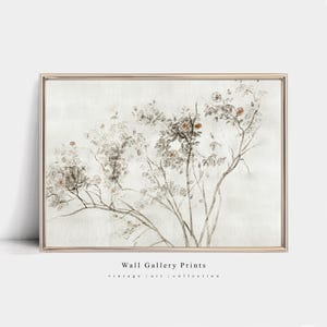 Simple Flower Sketch | Rustic Botanical Print | PRINTABLE Digital Arty ...