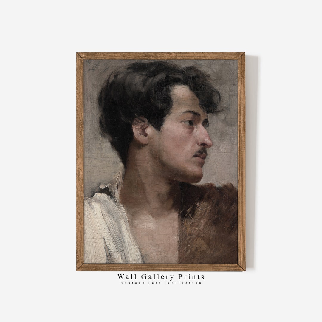 Vintage Italian Portrait Oil Painting Livingroom Art Print - Etsy