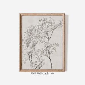 Rustic Tree Sketch | Fall Shelf Decor | PRINTABLE Digital Art #247S - Etsy