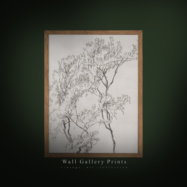 Rustic Tree Sketch | Fall Shelf Decor | PRINTABLE Digital Art #247S - Etsy