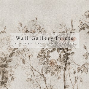 Simple Flower Sketch Rustic Botanical Print PRINTABLE Digital Arty 001P ...