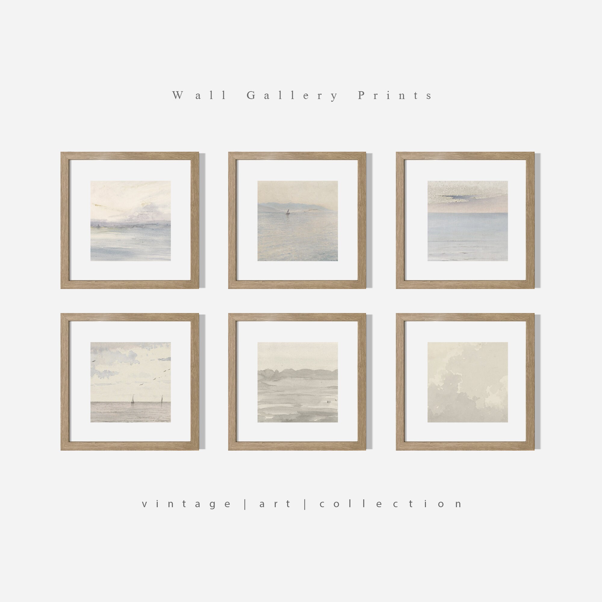 Neutral Wall Art SET Light Tone Cloud Prints PRINTABLE - Etsy