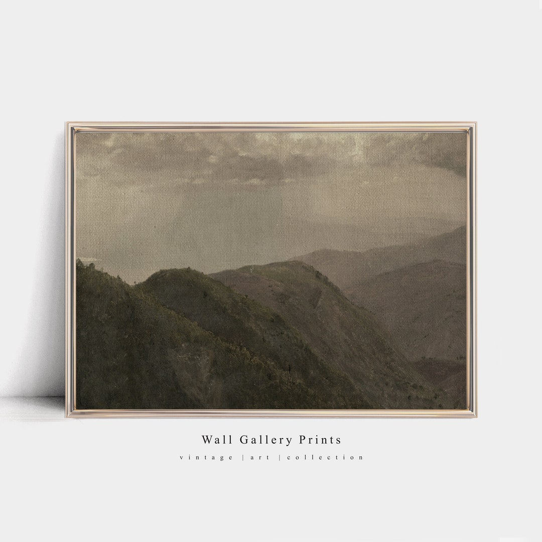 Mountain View Neutral Light Colors Painting | Cabin Home Decor ...