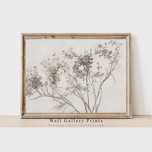 Simple Flower Sketch Rustic Botanical Print PRINTABLE - Etsy