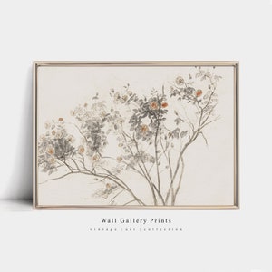 Simple Flower Sketch Rustic Botanical Print PRINTABLE - Etsy