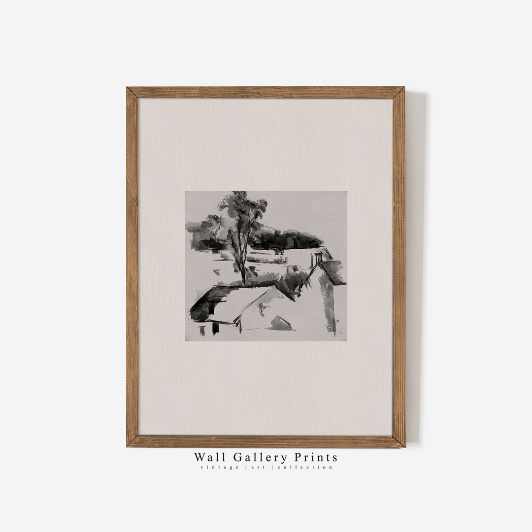 Rustic Abstract Landscape Vintage Nature Drawing - Etsy