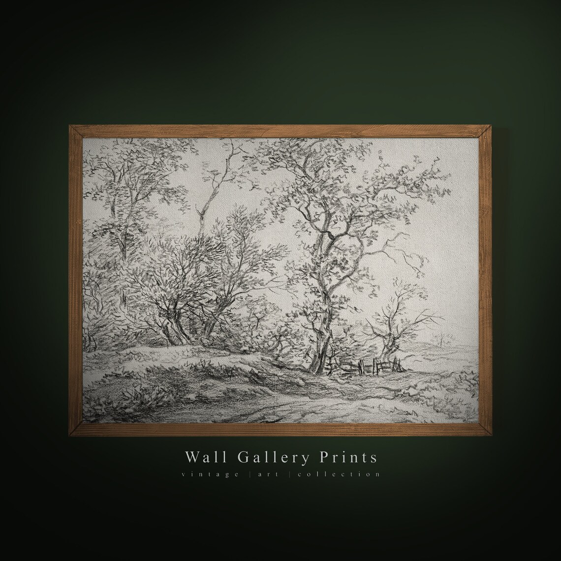 Forest Trees Simple Light Drawing | Cabin Home Decor | PRITNABLE ...