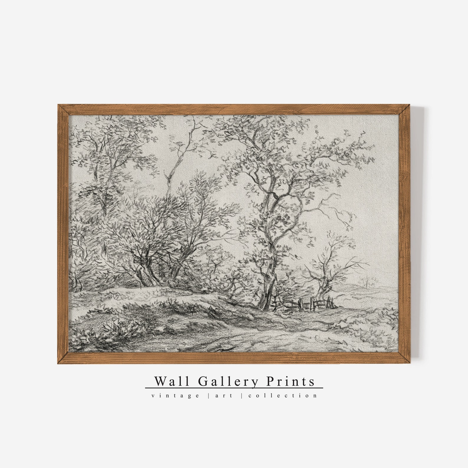 Forest Trees Simple Light Drawing | Cabin Home Decor | PRITNABLE ...
