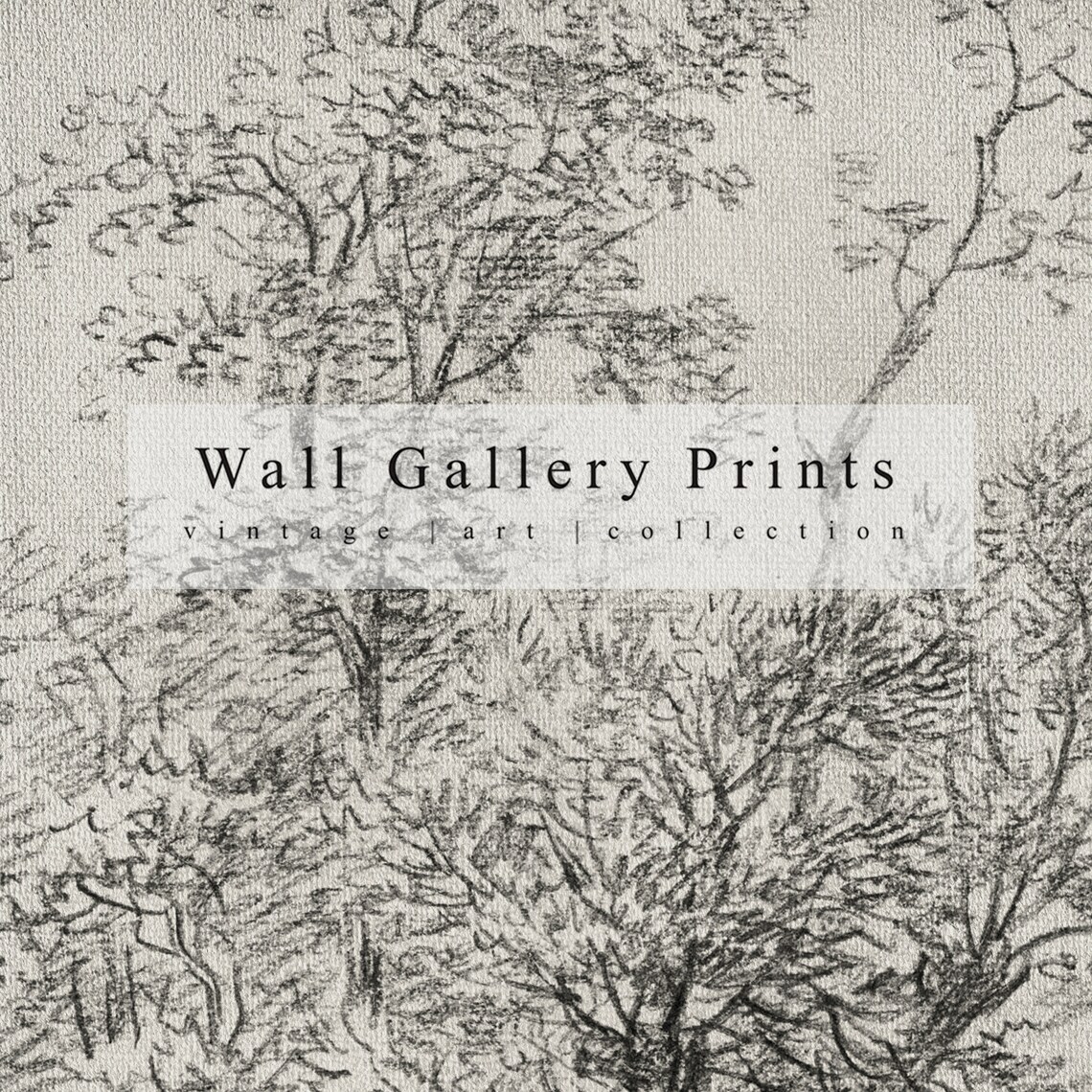 Forest Trees Simple Light Drawing | Cabin Home Decor | PRITNABLE ...