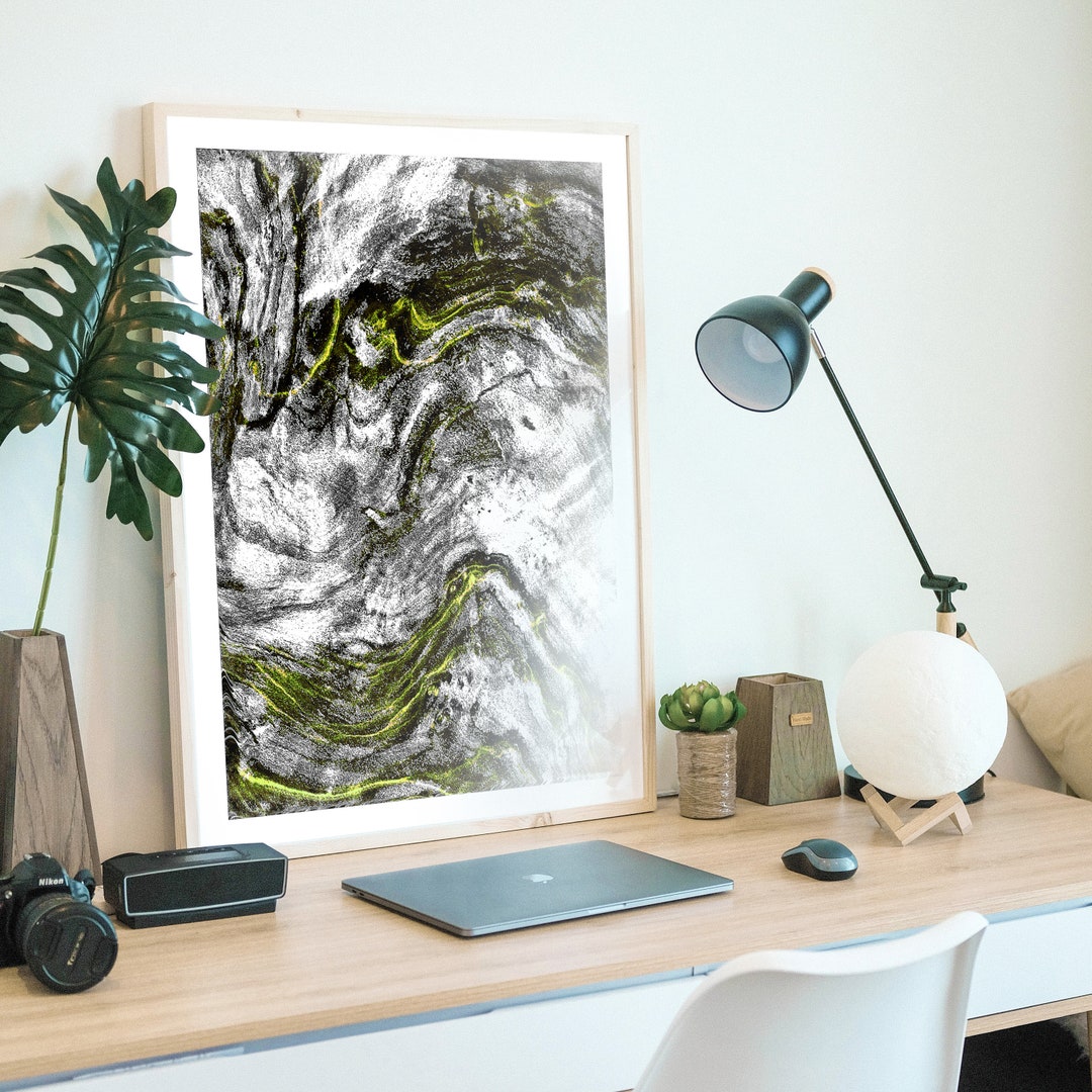 Two Color Marble Texture Illustration Print, Art, Home Decor, Wall ...