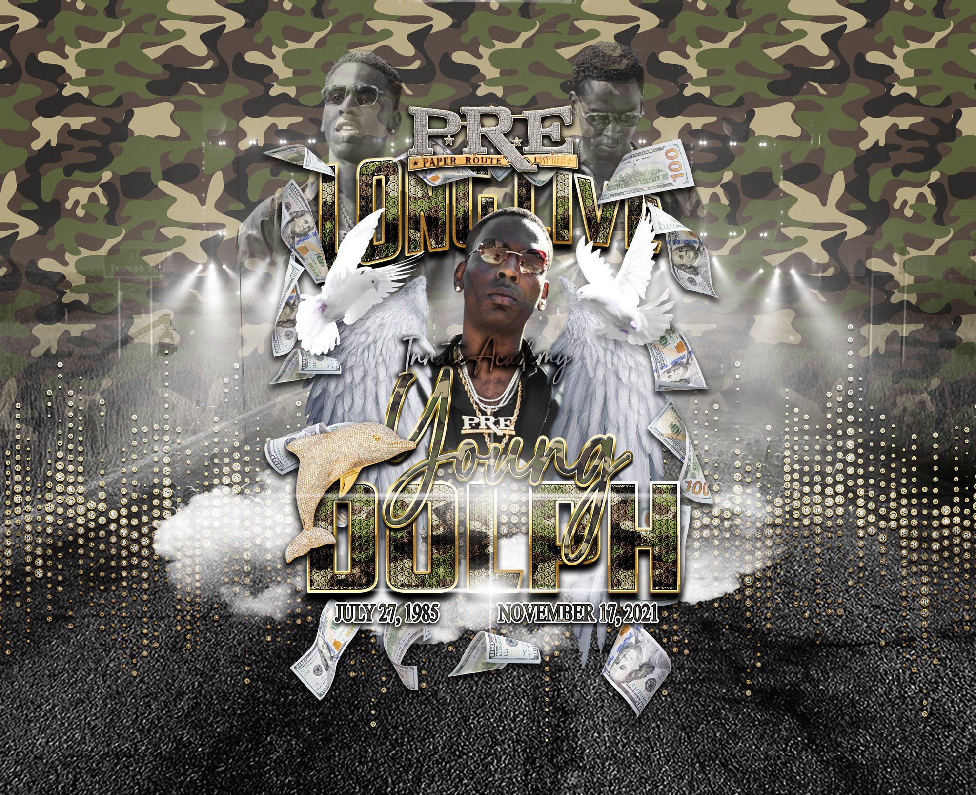 All Over 13x19 Bling Rip Dolph Fan Art Young Digital PNG Sublimation ...