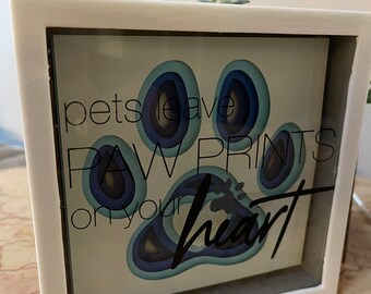 Paw Print Shadowbox - Etsy