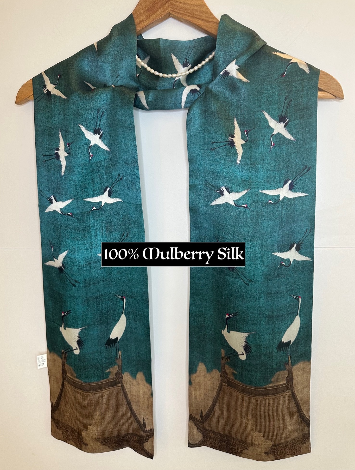 100% Mulberry Silk Scarf - Long Double Layered Scarf - Emperor’s ...