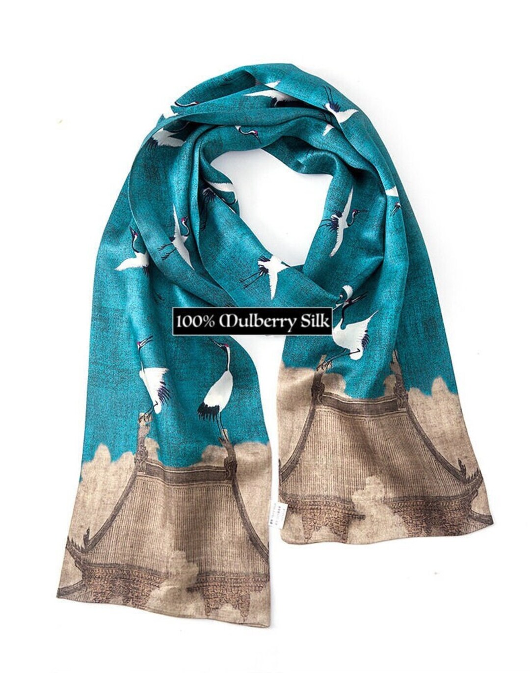 100% Mulberry Silk Scarf - Long Double Layered Scarf - Emperor’s ...