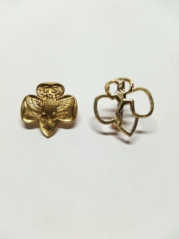Vintage Brownie Pixie Girl guide metal silver tone la… - Gem