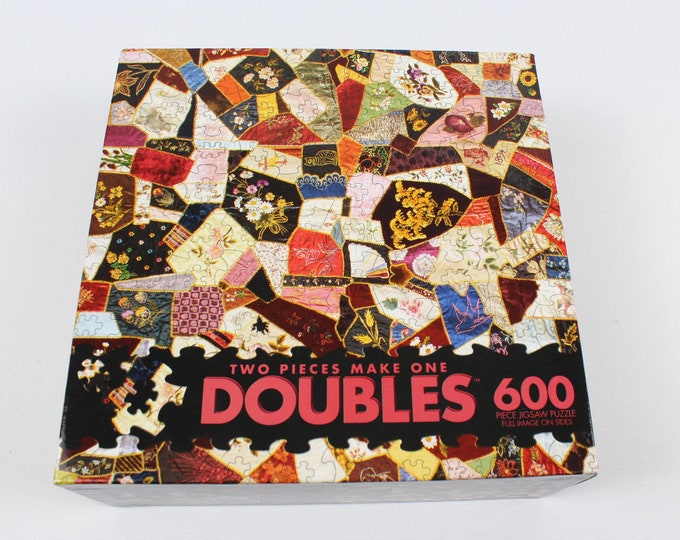 Ceaco 600 Piece 20" X 27" Jigsaw Puzzle "crazy Quilt With Figures" Two ...