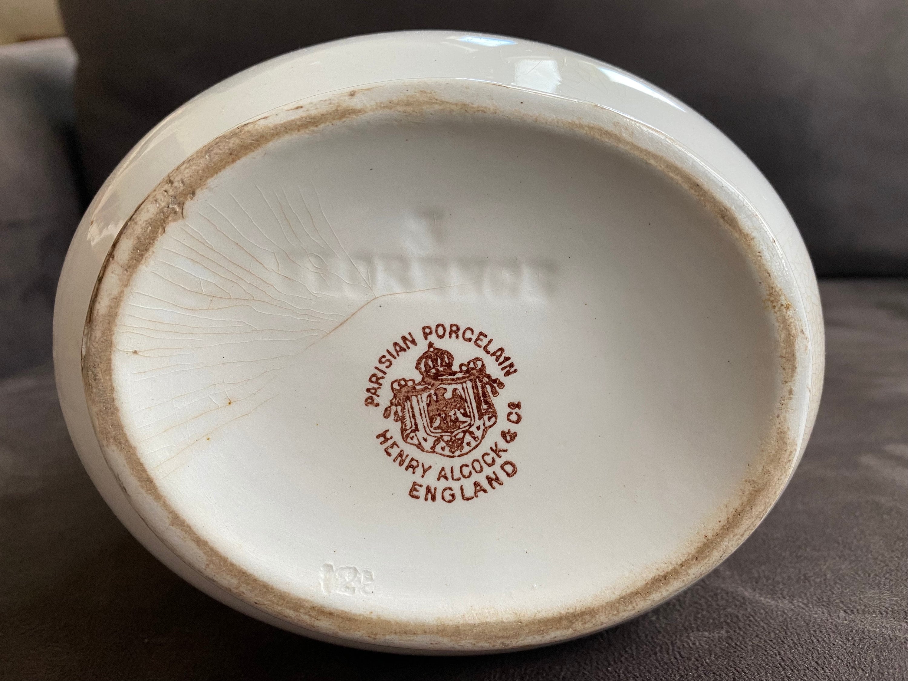 RARE Antique Ironstone Pitcher Henry Alcock Parisian Porcelain 8 3/4in ...