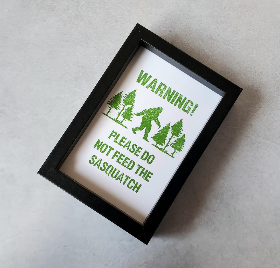 Framed Mini Print + Magnet - BIGFOOT Art - SASQUATCH Print Choose Your ...
