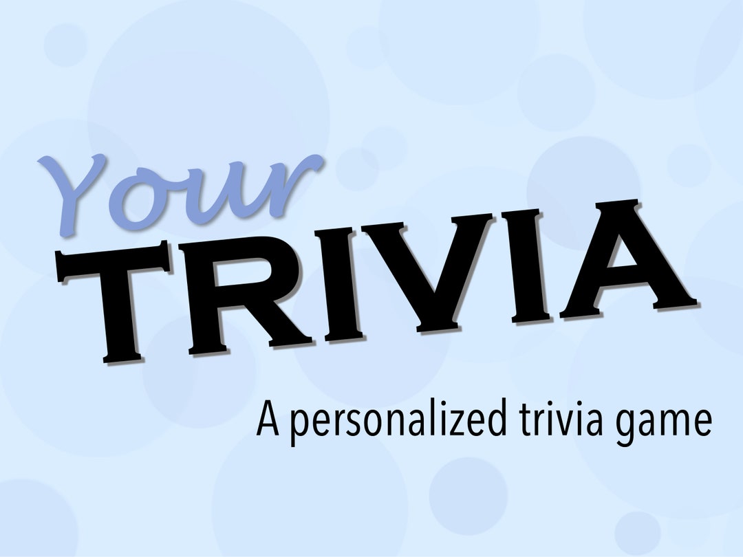 Your Trivia - A Personalized Trivia Game - Etsy