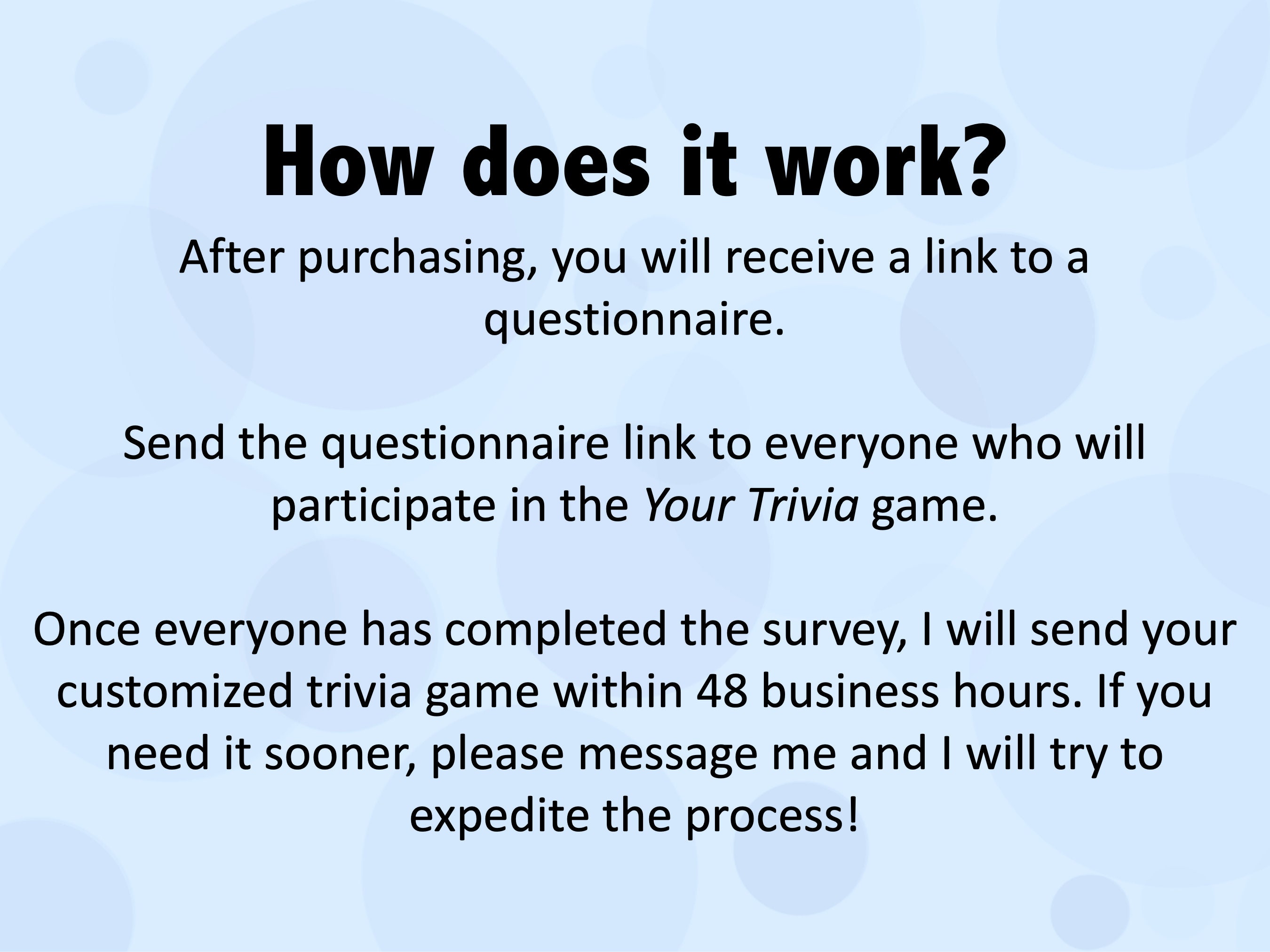 Your Trivia - A Personalized Trivia Game - Etsy