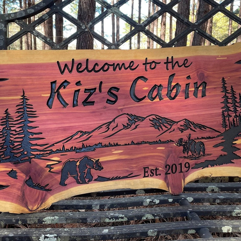 Wood Cabin Sign - Etsy