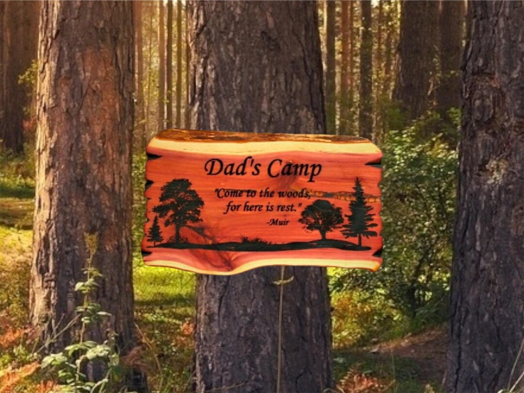 Live Edge Wood Sign - Wooden - Cedar - Carve - Cabin - Outdoor Sign ...