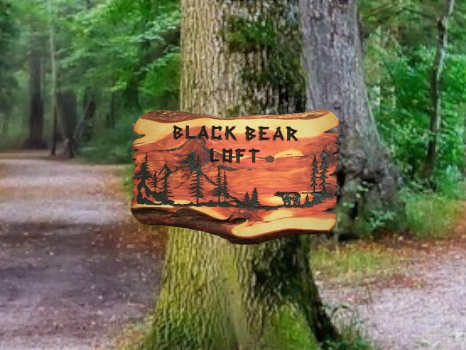 Live Edge Wood Sign - Wooden - Cedar - Carve - Cabin - Outdoor Sign ...