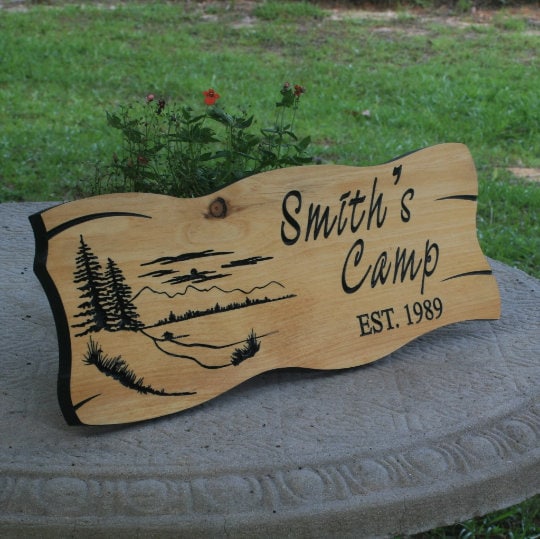 Camp Sign Personalized Sign Custom Wood Sign Carved Sign | Etsy