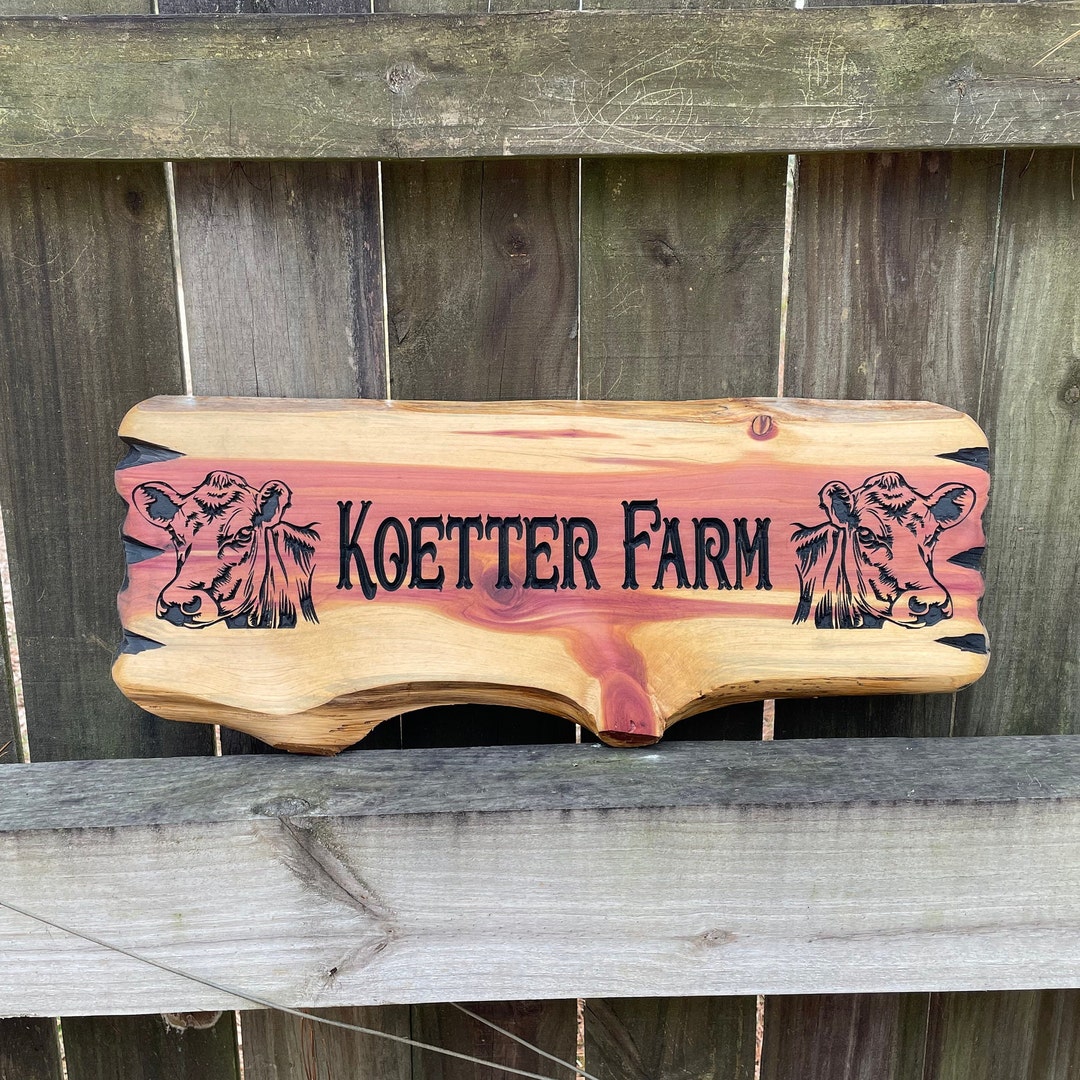 Cedar Sign - Live Edge Cedar Wood - Solid Wood - Farm - Barn ...