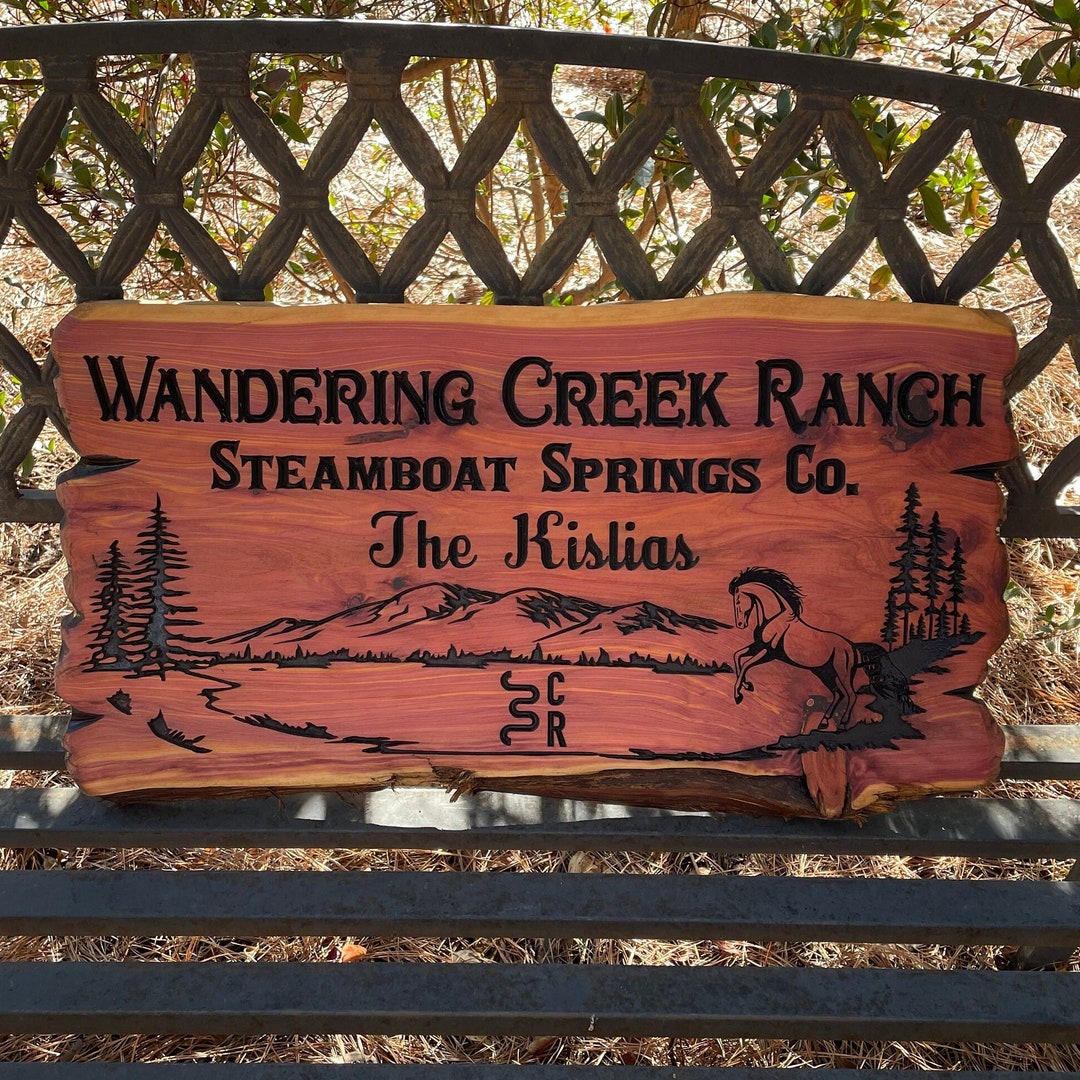 RANCH Sign - Live Edge Cedar Wood - Outdoor Sign - Barn - Personalized ...