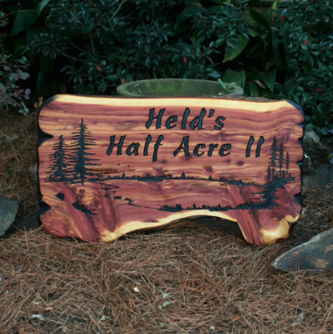 Live Edge Wood Sign Wooden Cedar Carve Cabin Outdoor - Etsy