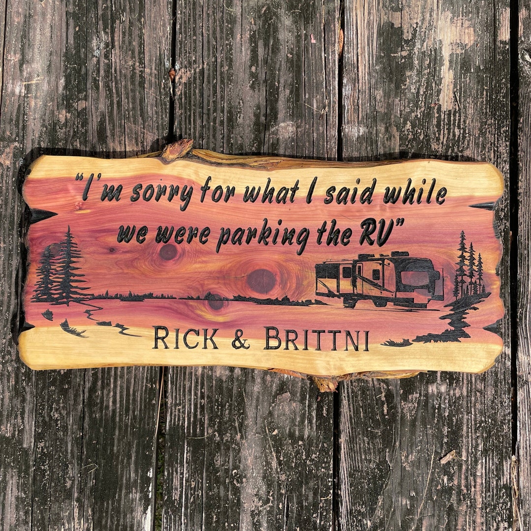 Custom Carved Cedar Camper Sign – Personalized RV Decor - Etsy