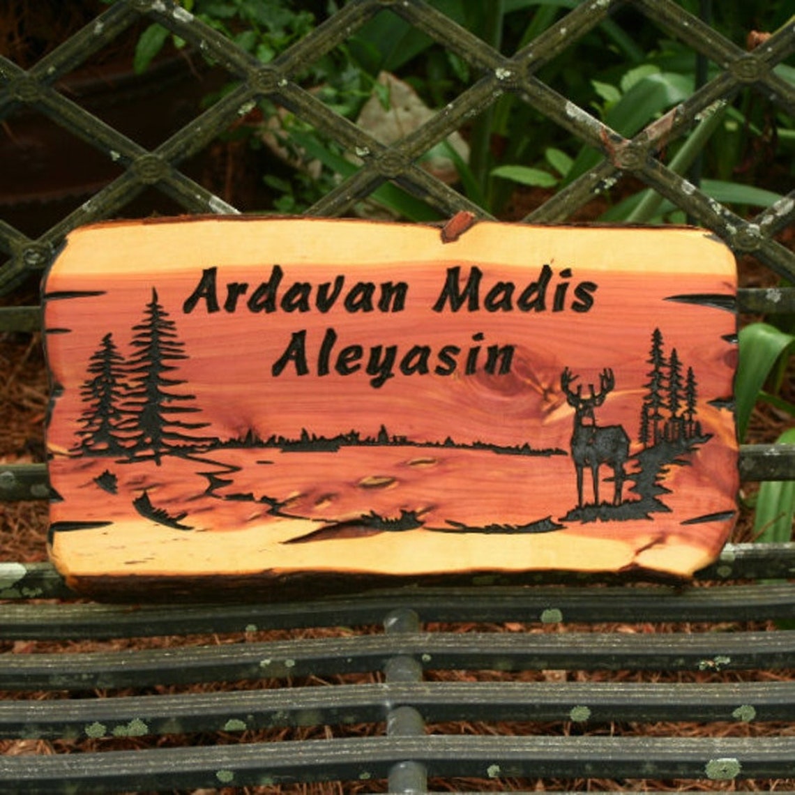 Live Edge Wood Sign Wooden Cedar Carve Cabin Outdoor - Etsy
