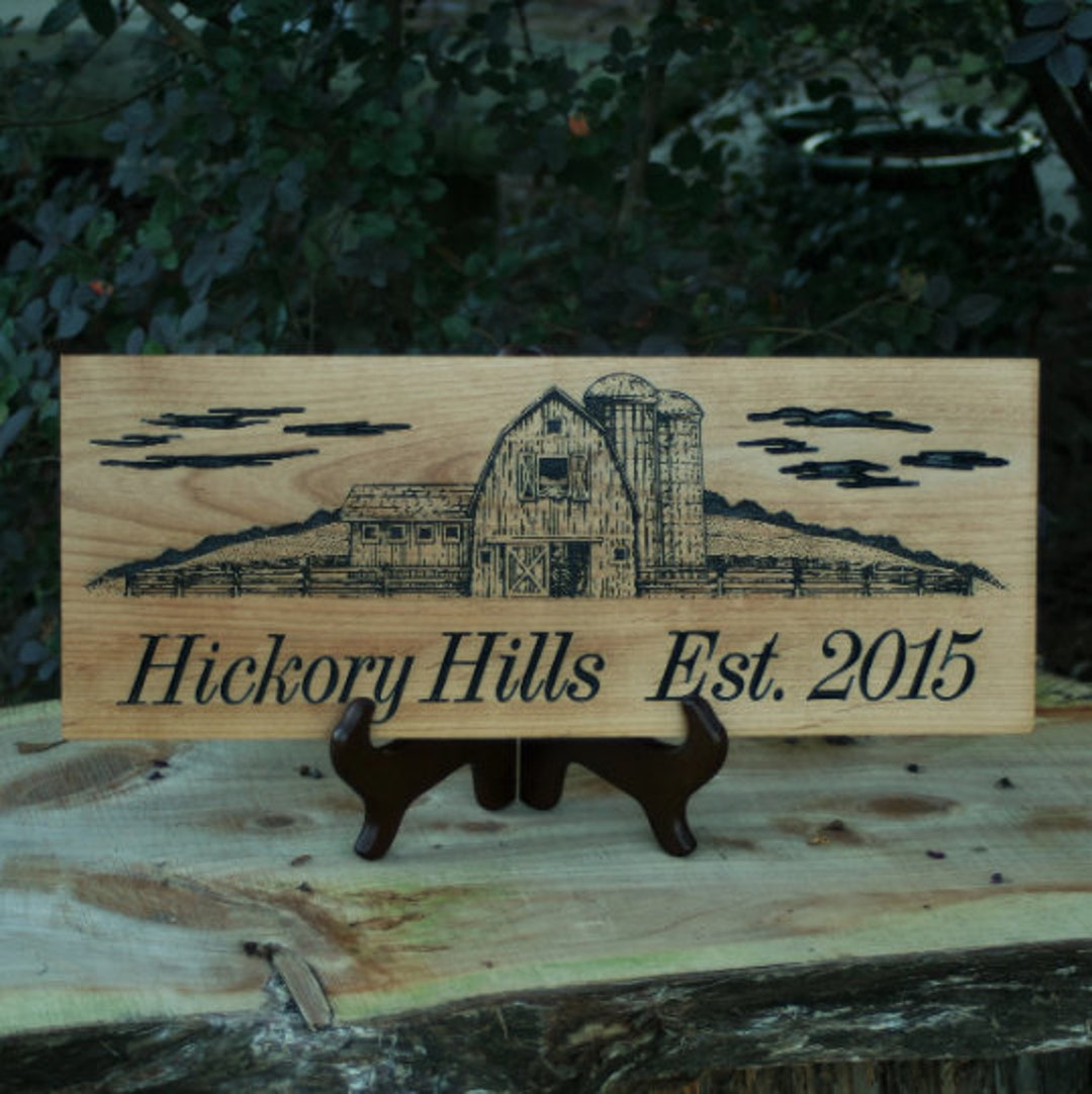 Farm Sign - Personalized Sign - Engraved - Custom Wood Sign - Carved ...