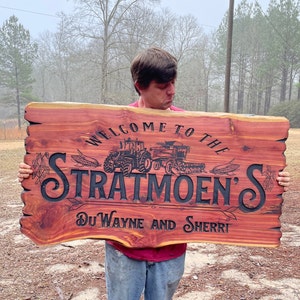 Cedar Sign - Live Edge - Outdoor - Wall Hanging - Lawn Decor- Barn ...