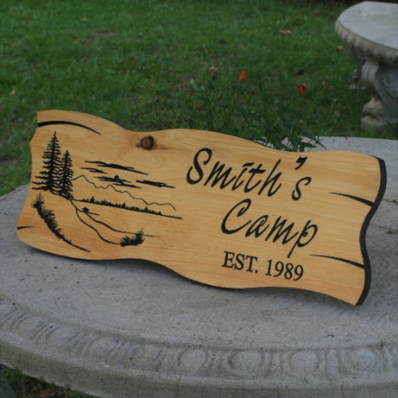 Camp Sign Personalized Sign Custom Wood Sign Carved Sign | Etsy