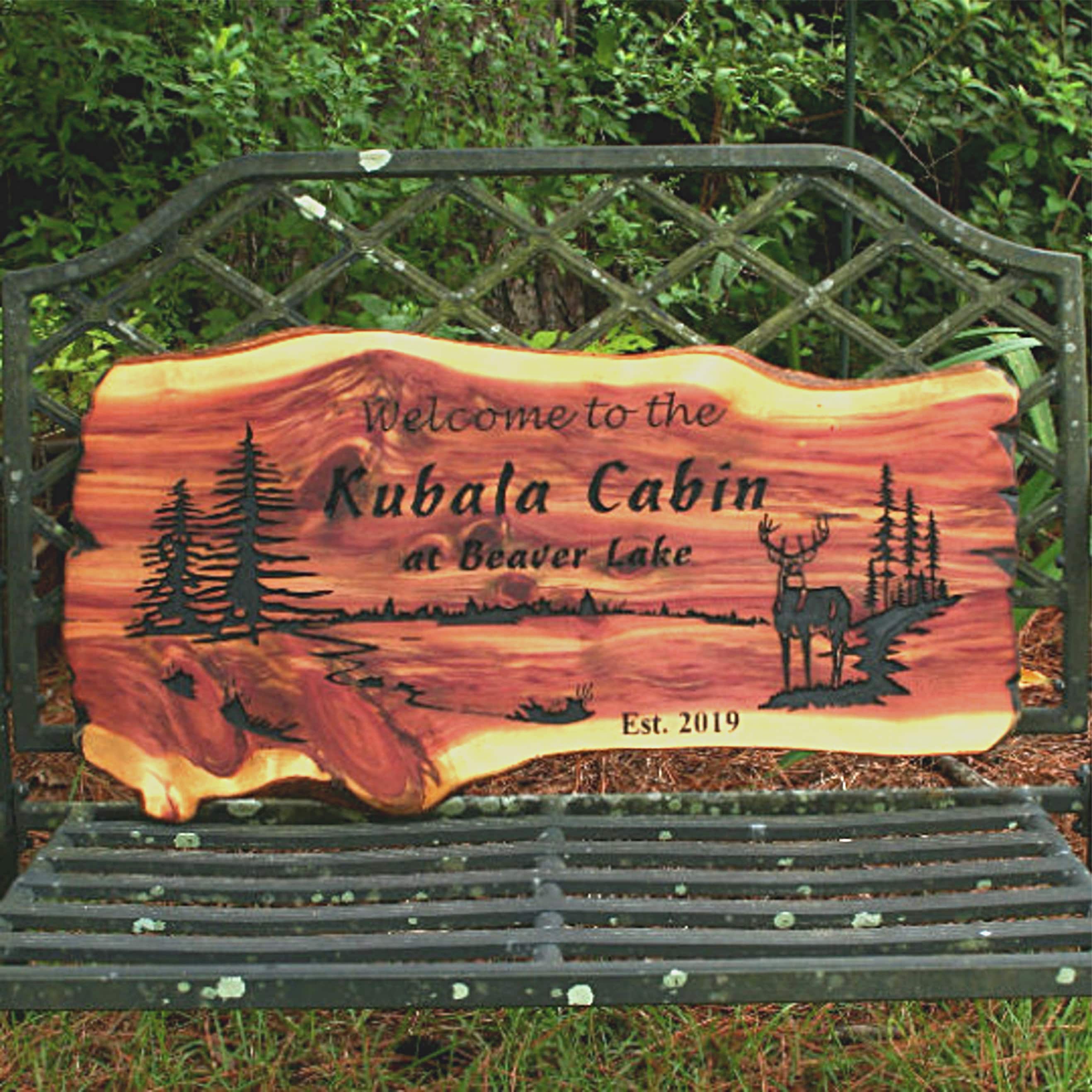 Live Edge Wood Sign Wooden Cedar Carve Cabin Outdoor - Etsy
