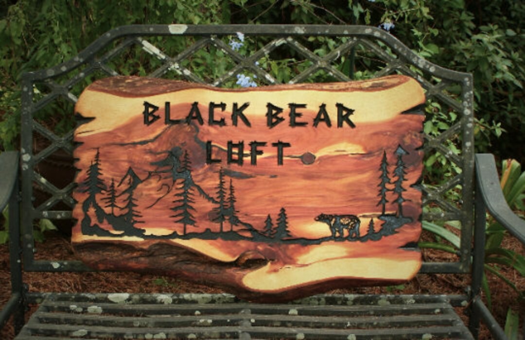 Live Edge Wood Sign Wooden Cedar Carve Cabin Outdoor Sign Custom Wood ...