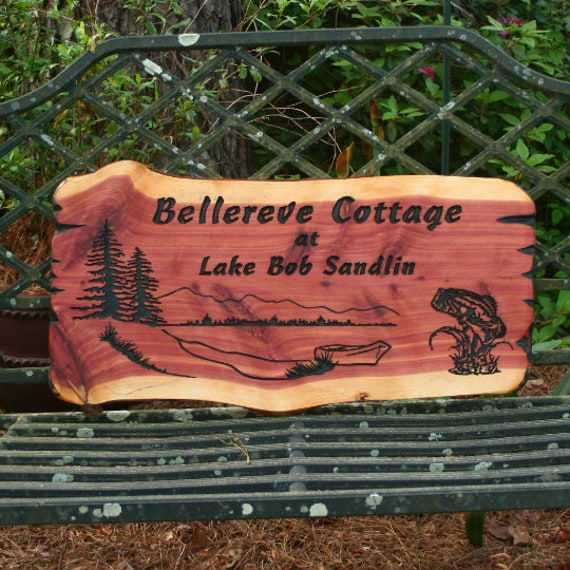 Live Edge Wood Sign Wooden Cedar Carve Cabin Outdoor - Etsy