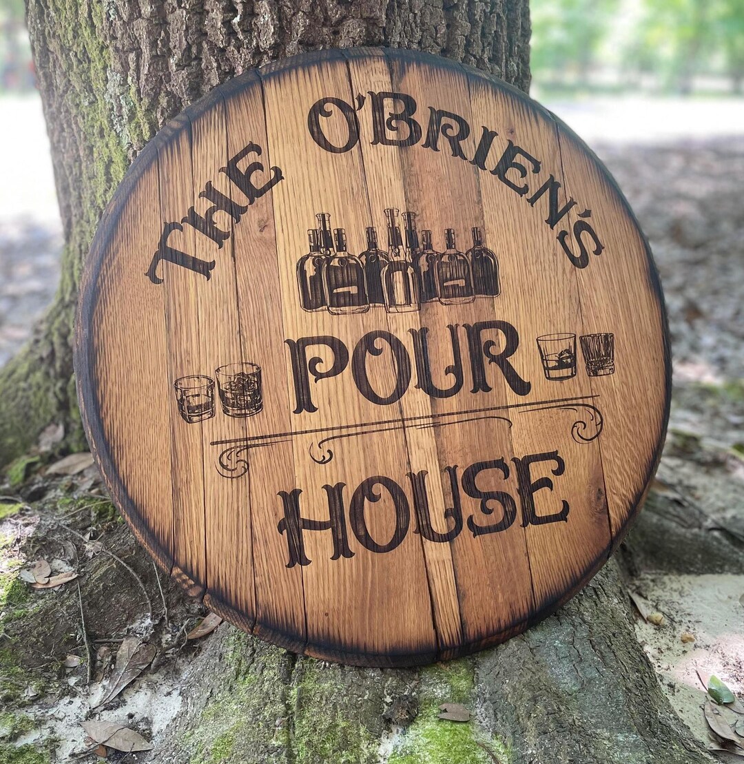 Personalize This Genuine Oak Barrel Lid Sign With a Unique Laser ...