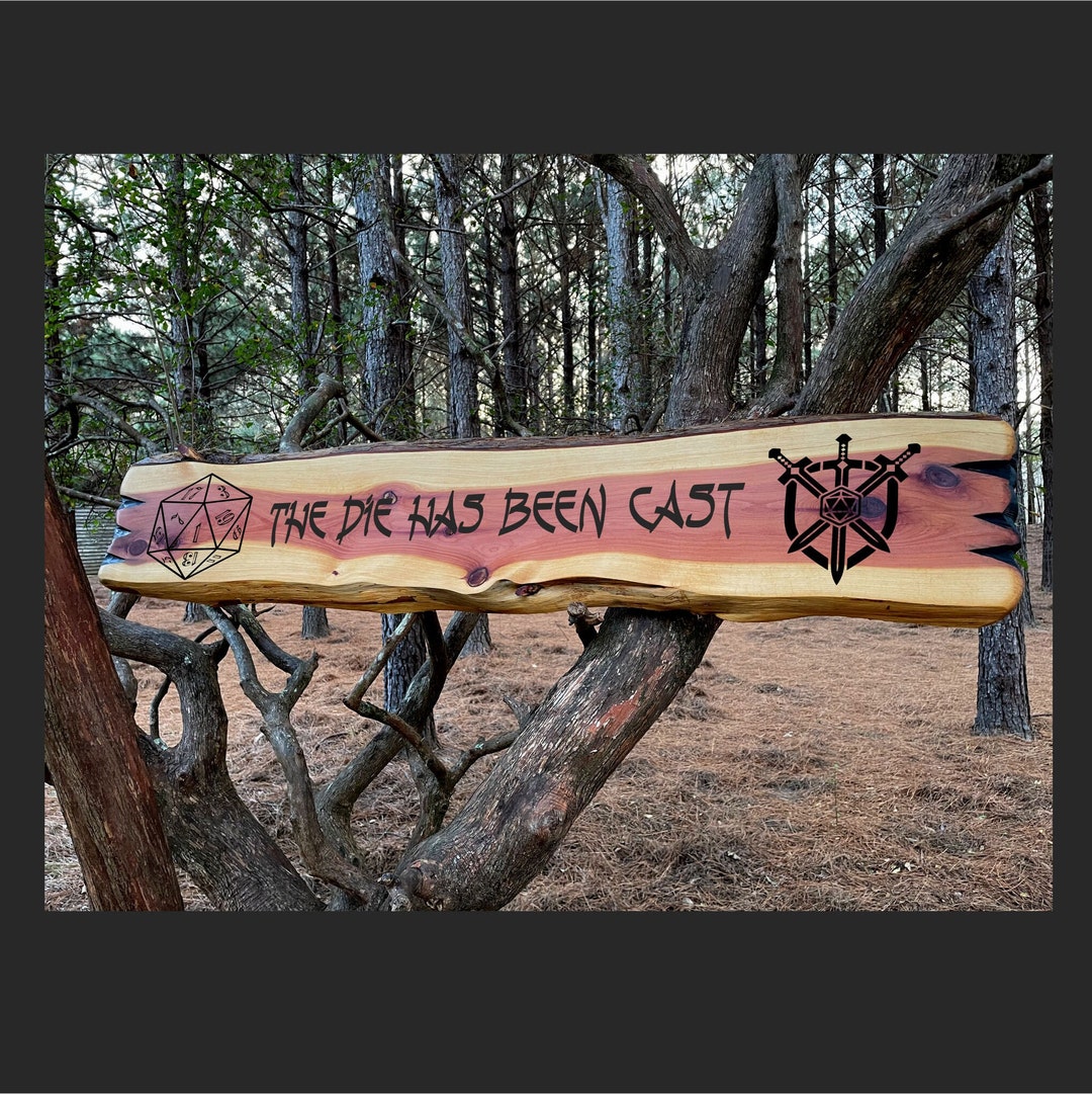 DND - Live Edge Wood Sign - Wooden - Cedar - RPG - DND - Dungeons and ...