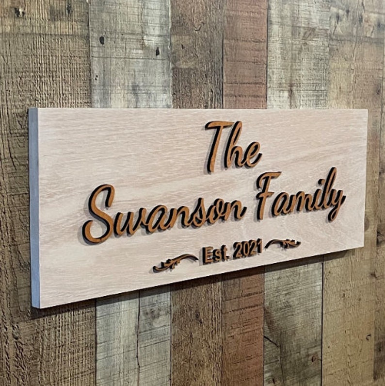 Family Name Sign Raised Lettering Custom Made | Etsy