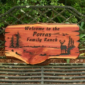 Live Edge Wood Sign Wooden Cedar Carve Cabin Outdoor - Etsy