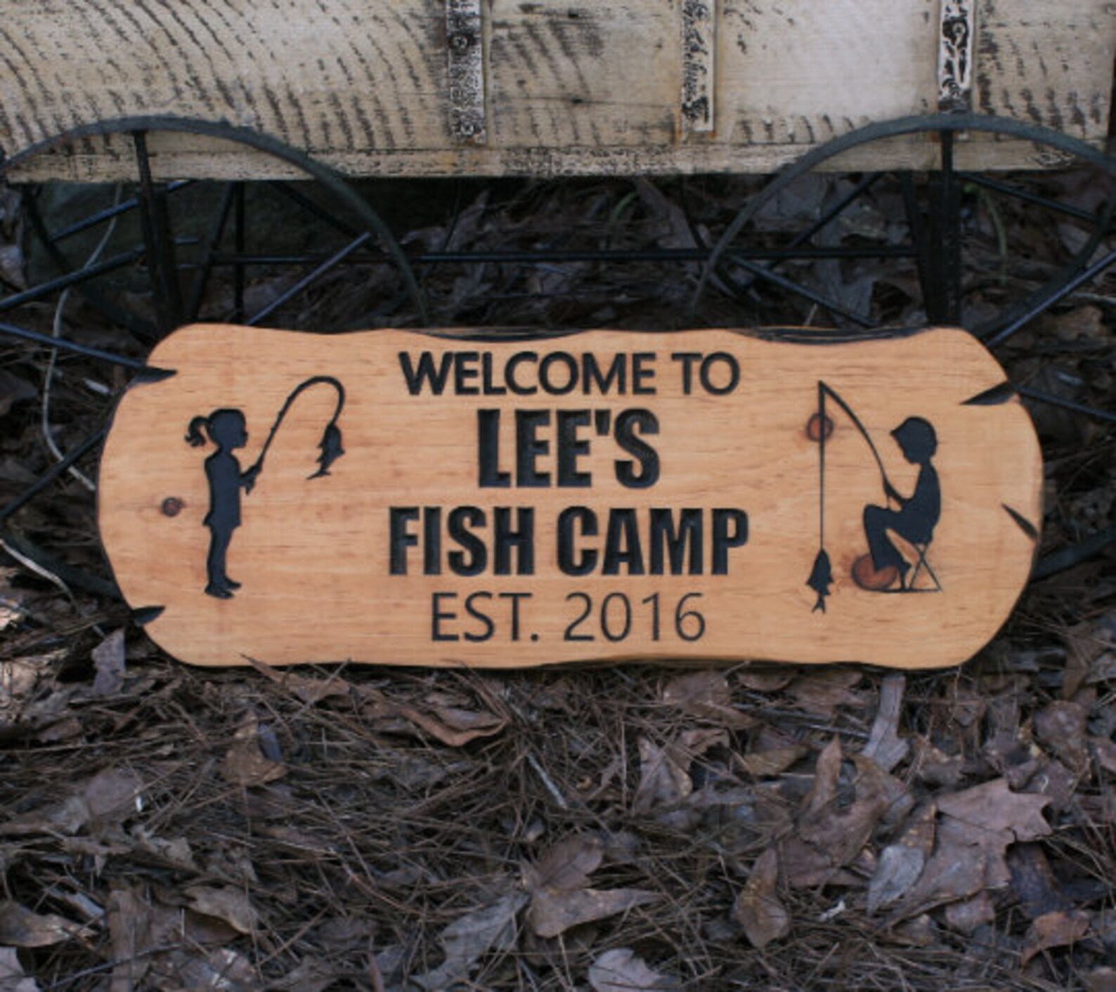 Fishing Sign Personalized Sign Custom Wood Sign Carved - Etsy